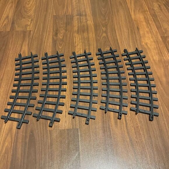 Toys | 5 Vintage New Bright 1986 Black Train Track Curved Straight ...